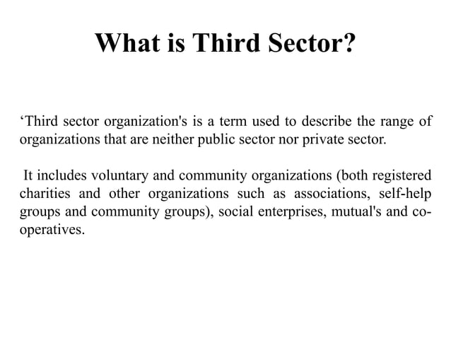 The Third Sector | PPT
