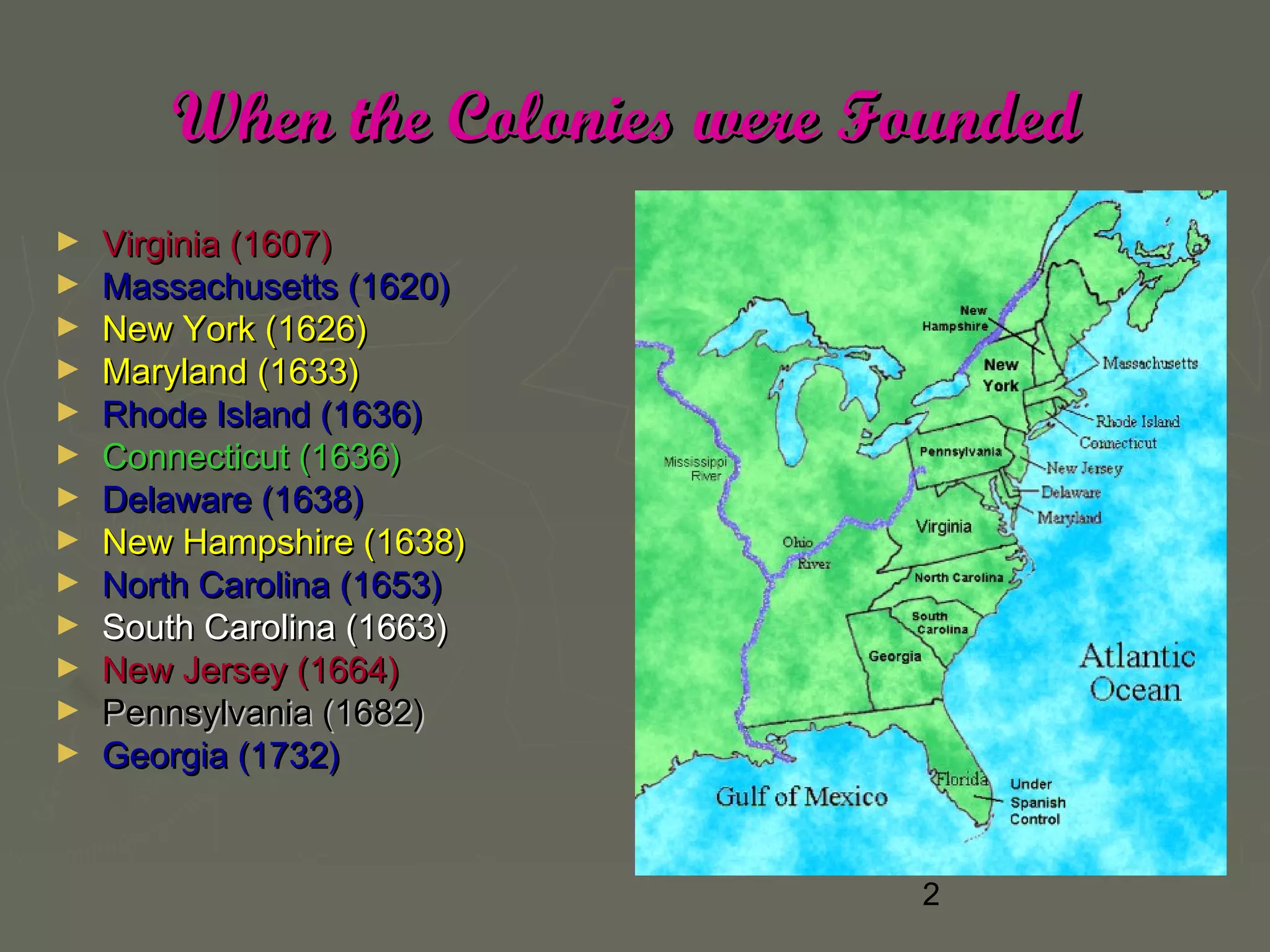 The Thirteen Colonies | PPT
