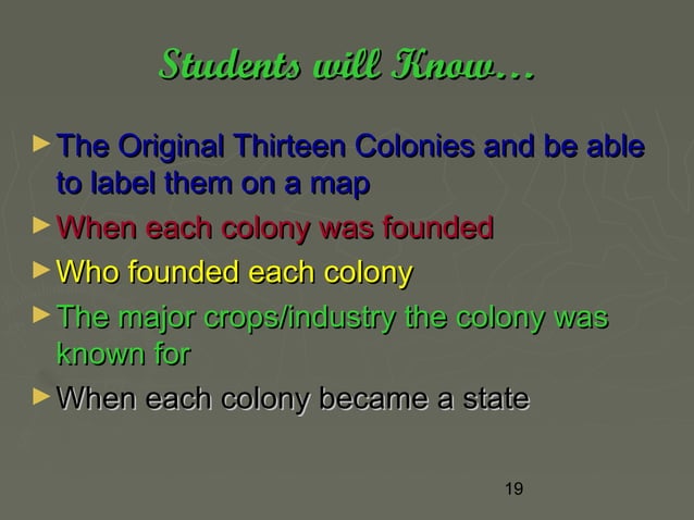 The Thirteen Colonies | PPT | Food & Drink