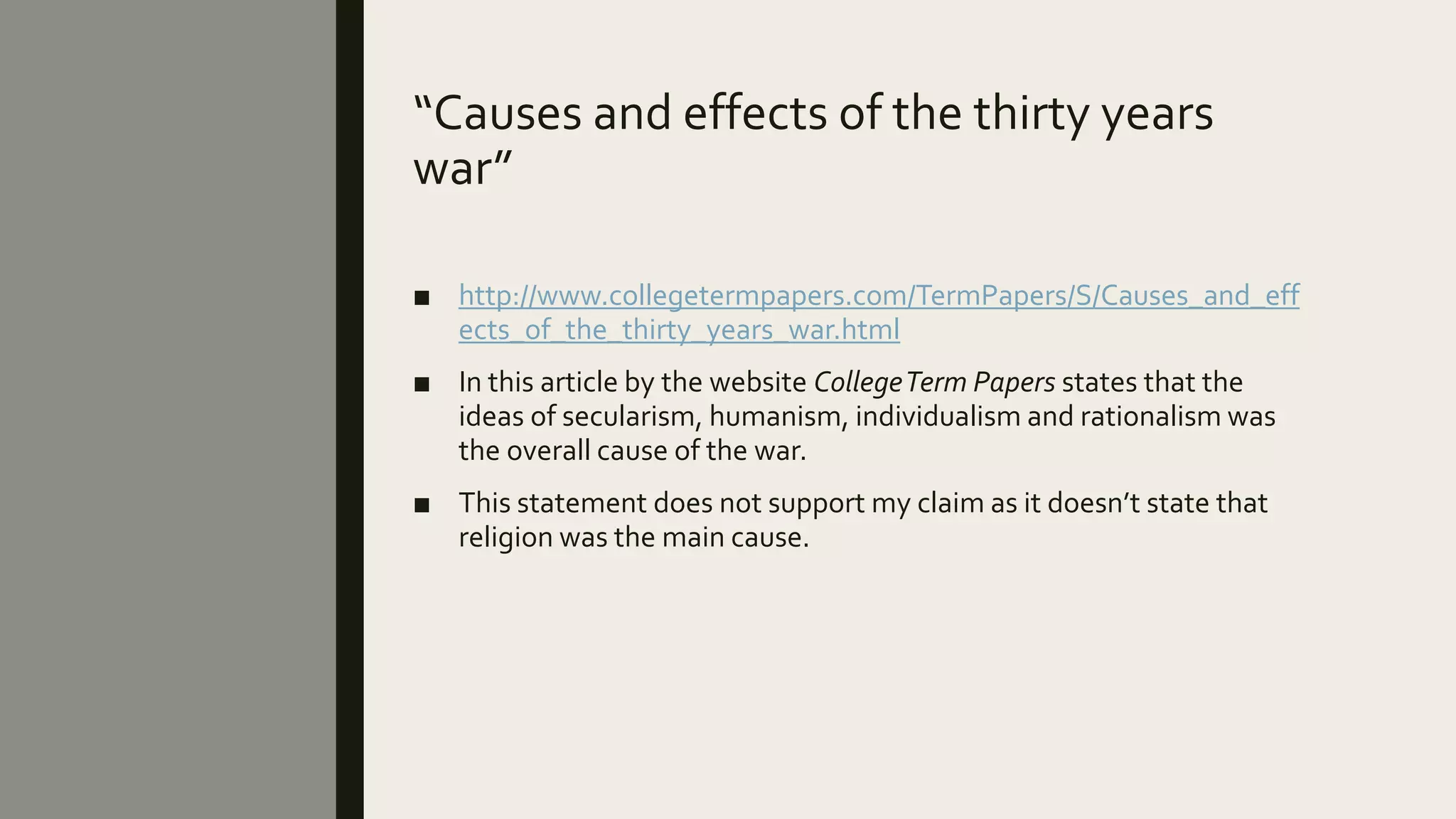 The thirty years war (1618 1648) | PPTX