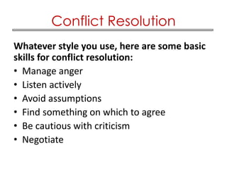 Model Of Thomas And Kilmann Conflict Styles