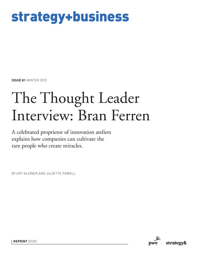 The thought leader interview bran ferren | PDF