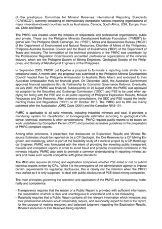 The Threat Against the Philippine Mineral Reporting Code | PDF