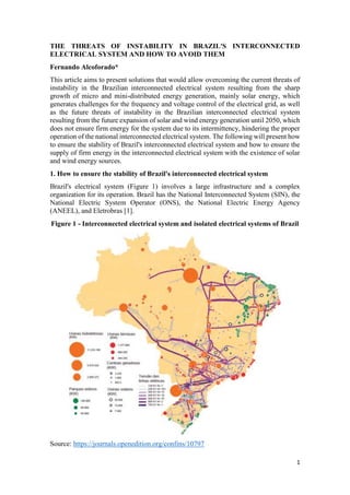 THE THREATS OF INSTABILITY IN BRAZIL'S INTERCONNECTED ELECTRICAL SYSTEM ...