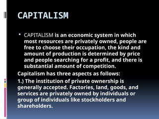 THE THREE ISMS: CAPITALISM, COMMUNISM,AND SOCIALISM | PPTX