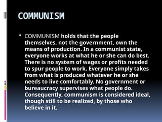 THE THREE ISMS: CAPITALISM, COMMUNISM,AND SOCIALISM | PPTX