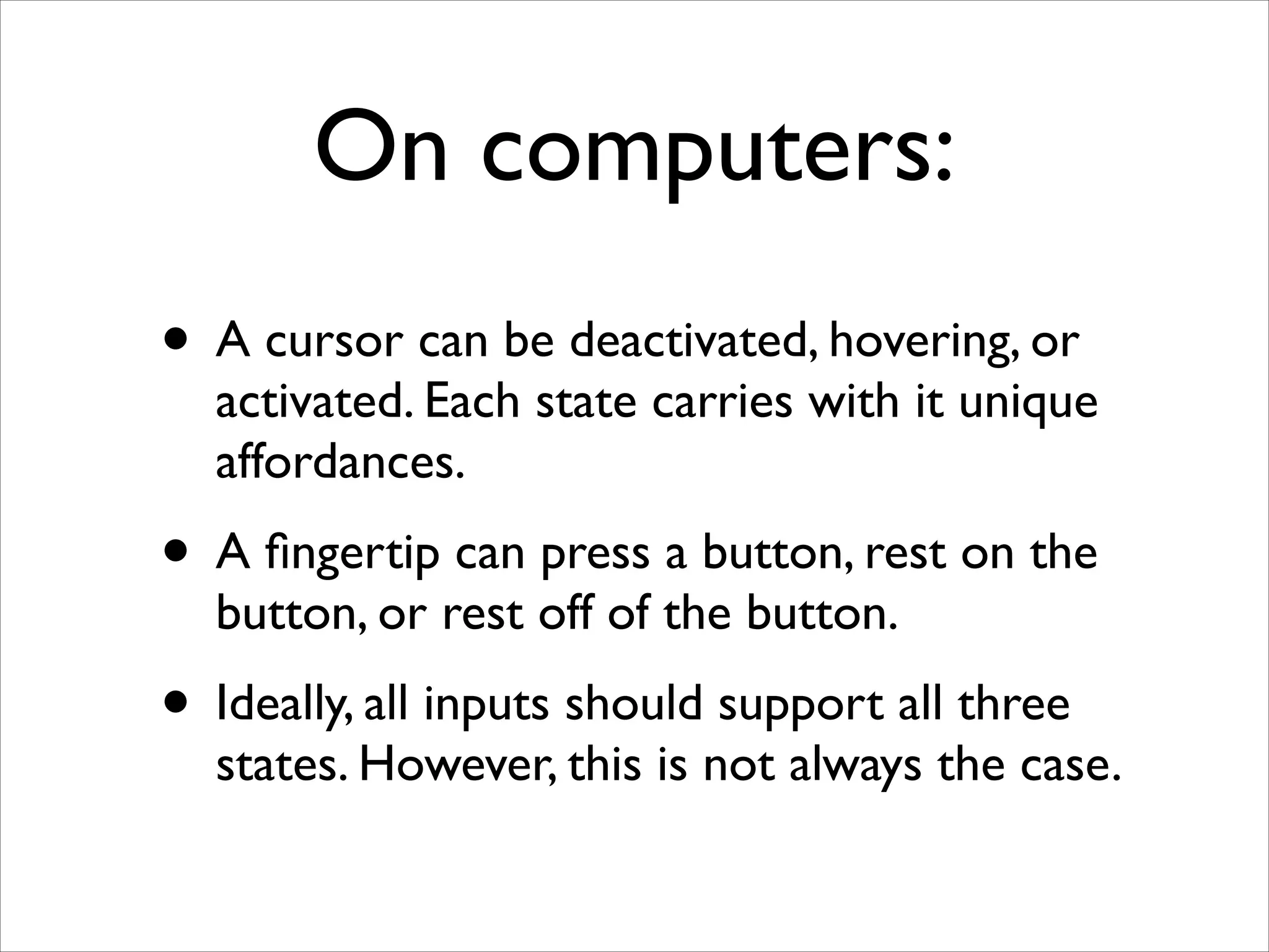 The three state model for input | PDF