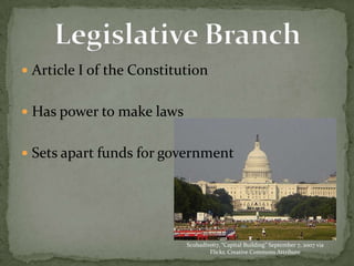 The Three Branches Of Government Power Point | PPTX