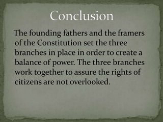 The Three Branches Of Government Power Point | PPTX