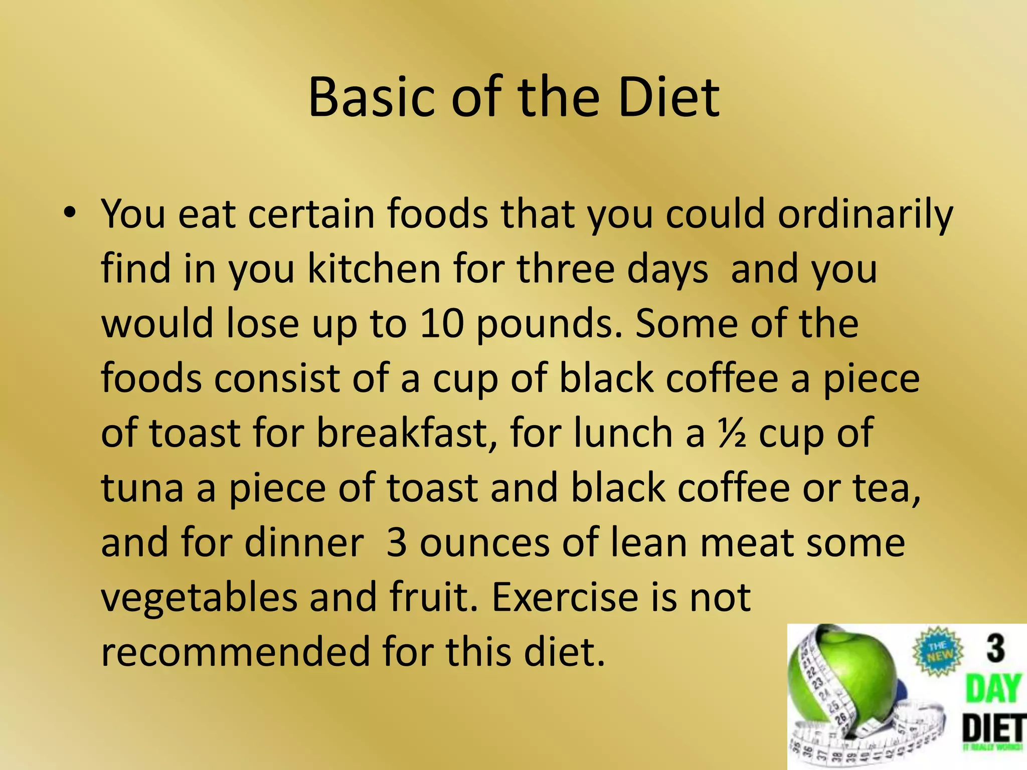 The three day diet | PPTX