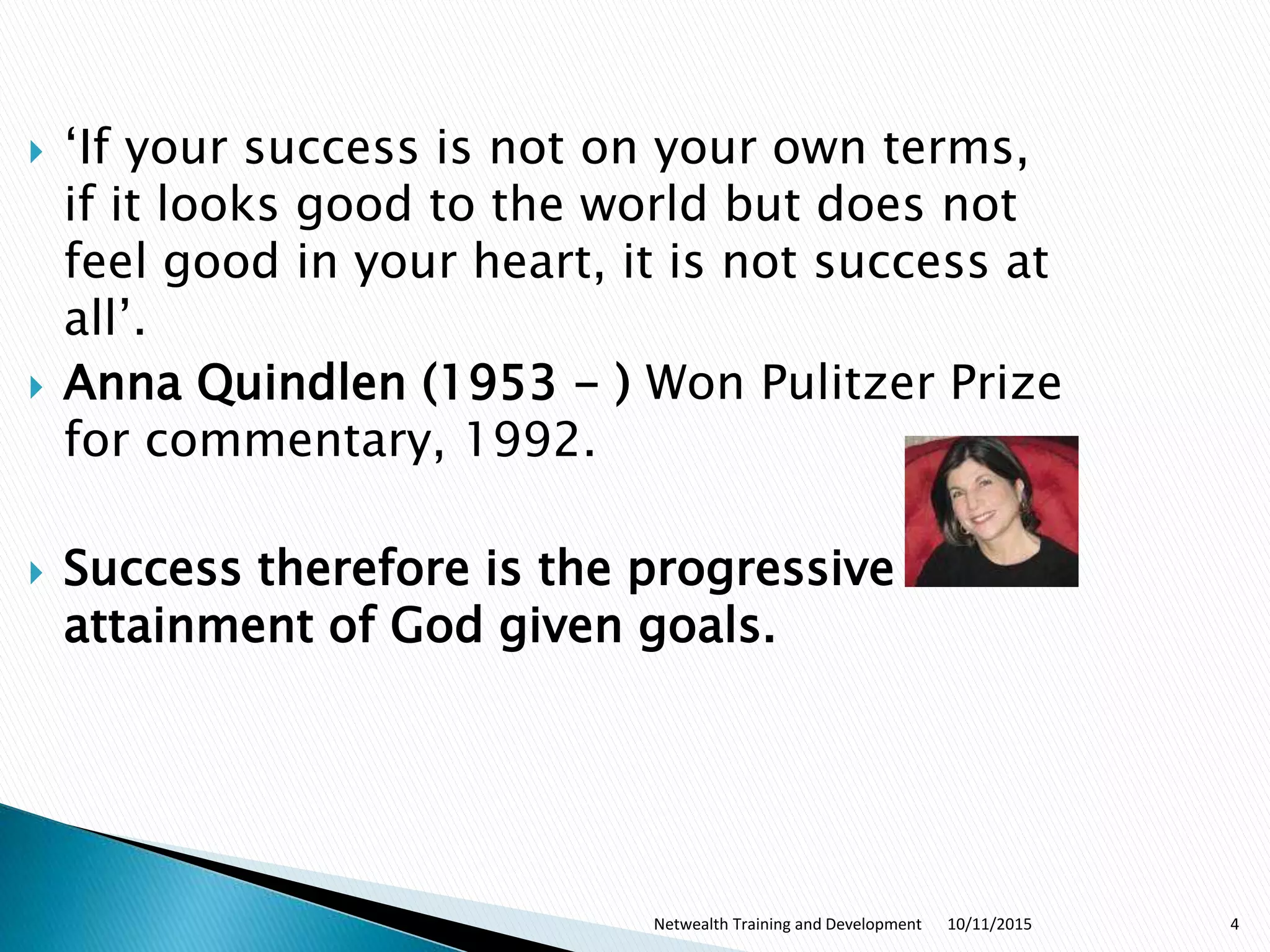 The three dimensions of success (success in 3 ds) | PPTX