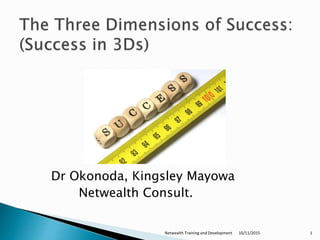 The three dimensions of success (success in 3 ds) | PPT