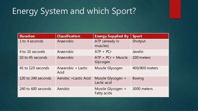 The three energy systems