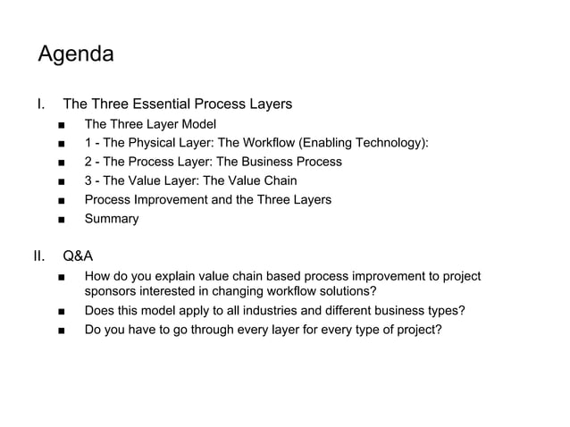 The Three Essential Process Layers - New York Business Process ...