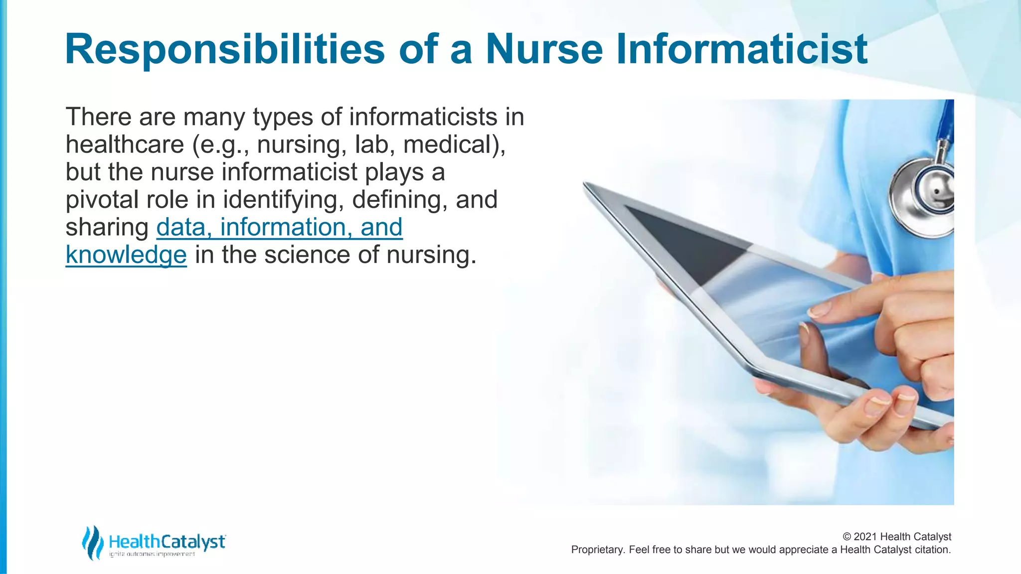 The Three Essential Responsibilities of a Nurse Informaticist | PPTX ...