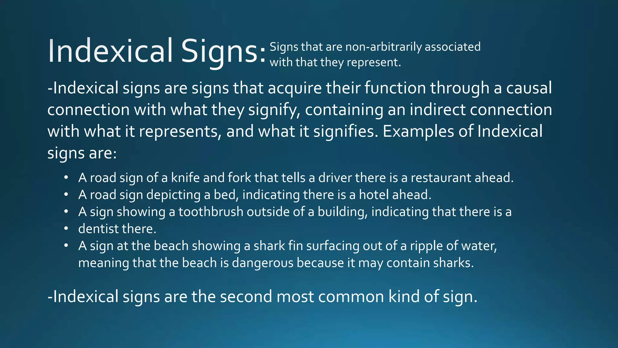 The three kinds of Signs in Linguistics | PPTX