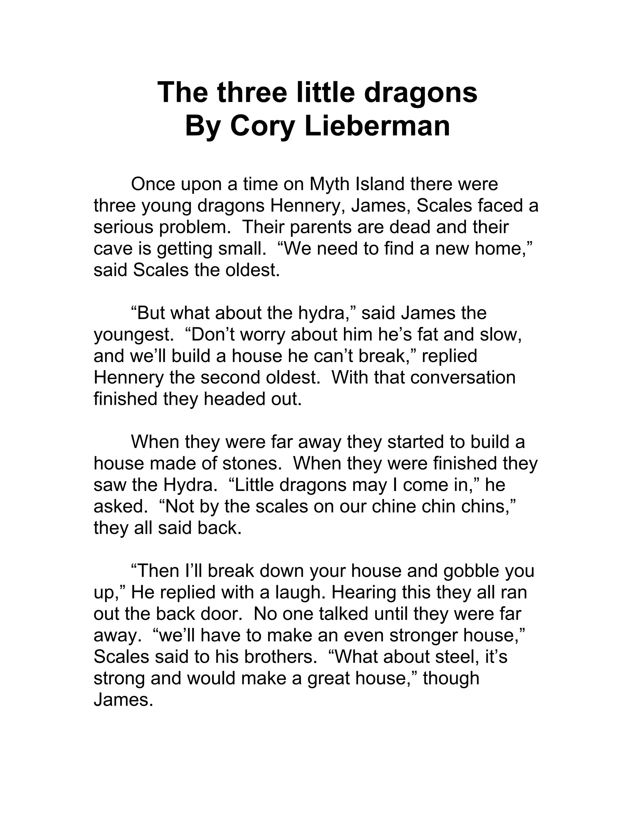 The three little dragons | DOC