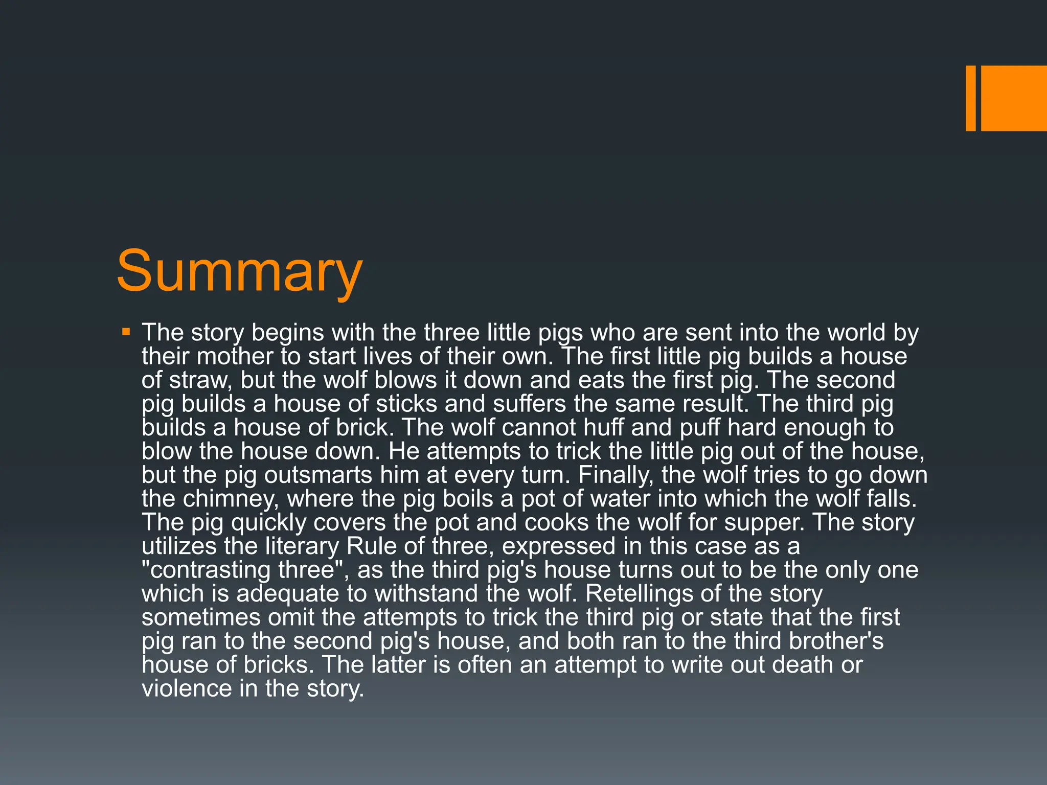 The Three Little Pigs Summary by Alvin Barnes of Jackson Mississippi.pptx