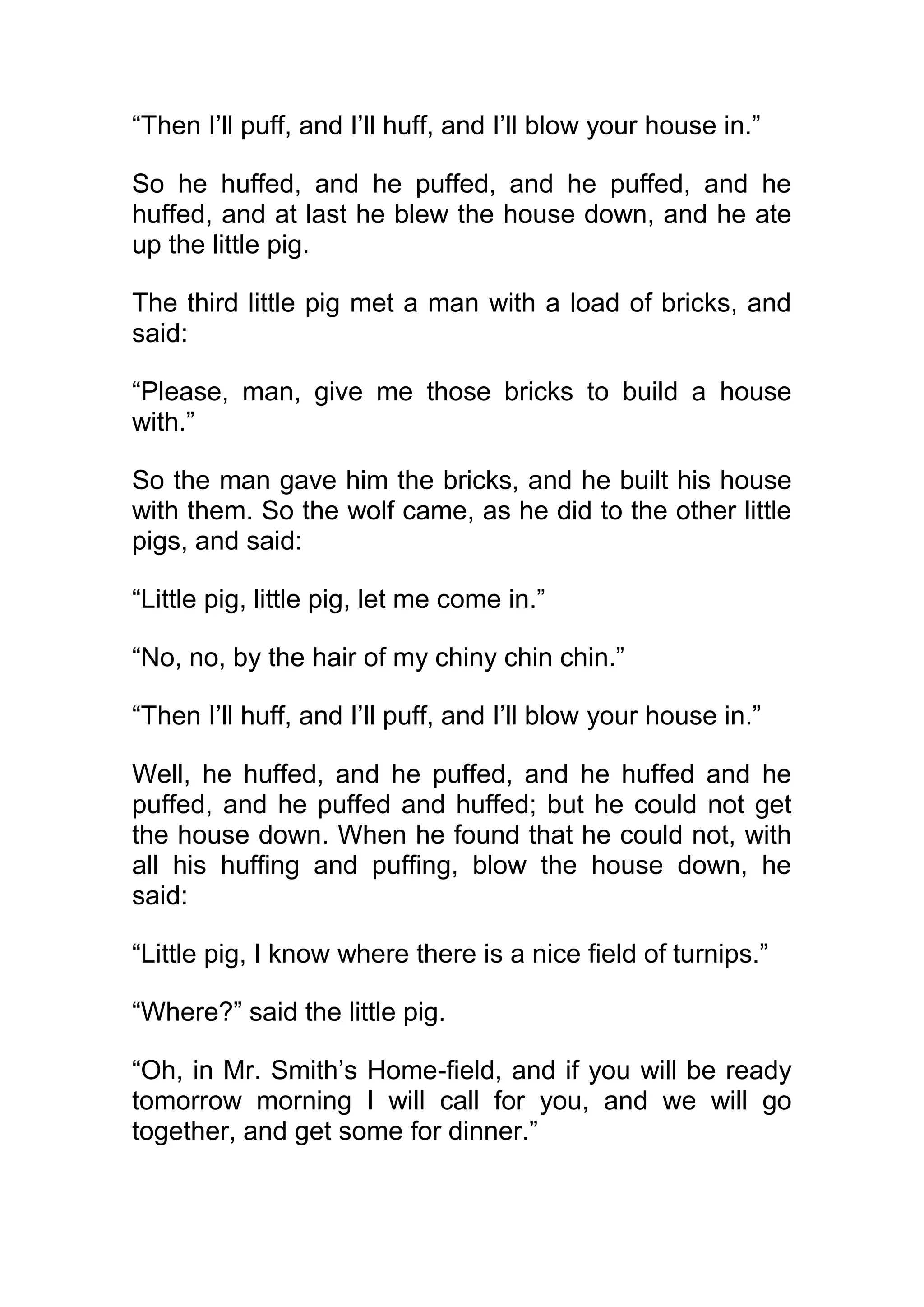 The three little pigs text | PDF | Birds | Pets