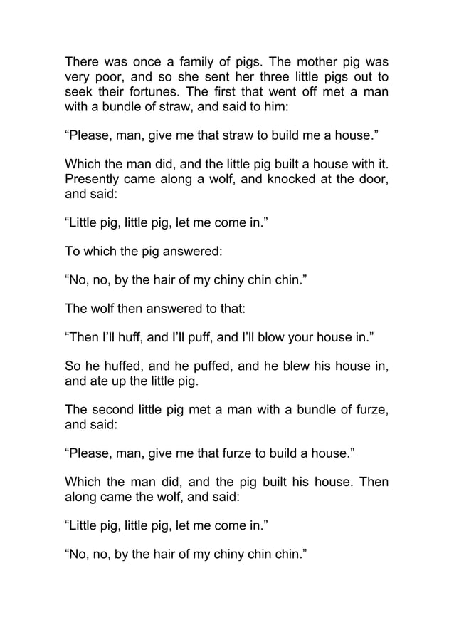 The three little pigs text | PDF | Birds | Pets