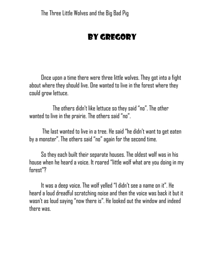 The three little wolves and the big bad pig | PDF