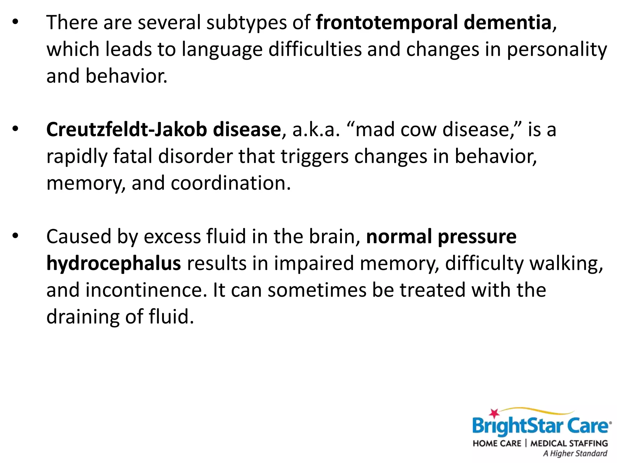 The Three Most Common Types of Dementia | PPTX