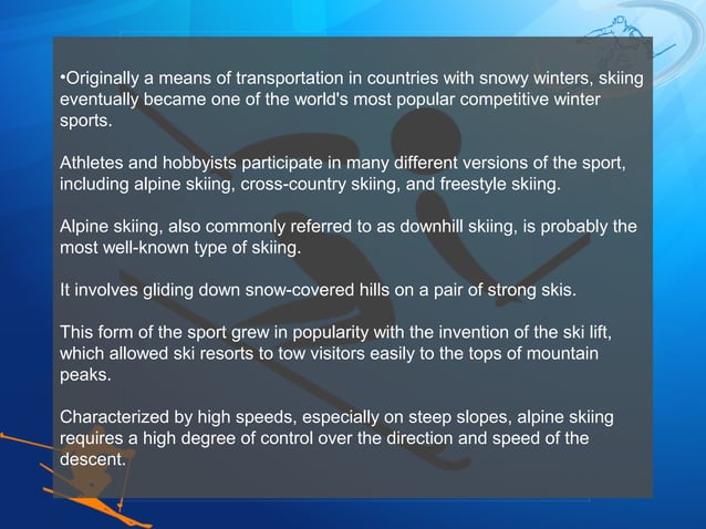 The three most popular types of skiing | PPT