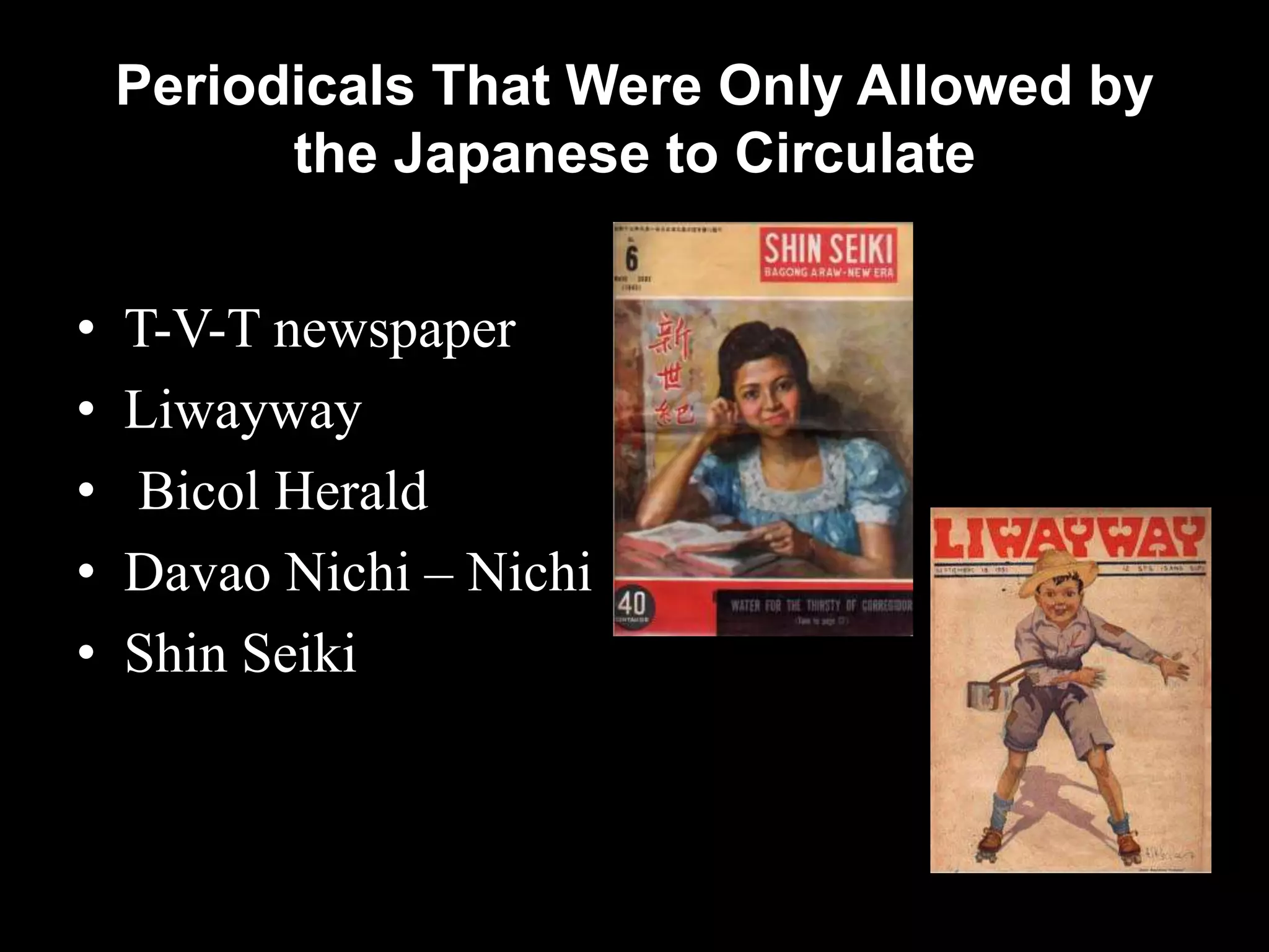 TVT (Taliba, La Vanguardia and The Tribune) - Japanese Interregnum ...