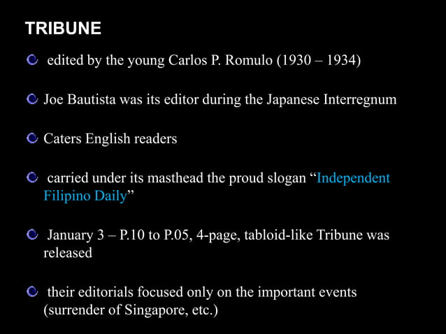 TVT (Taliba, La Vanguardia and The Tribune) - Japanese Interregnum ...