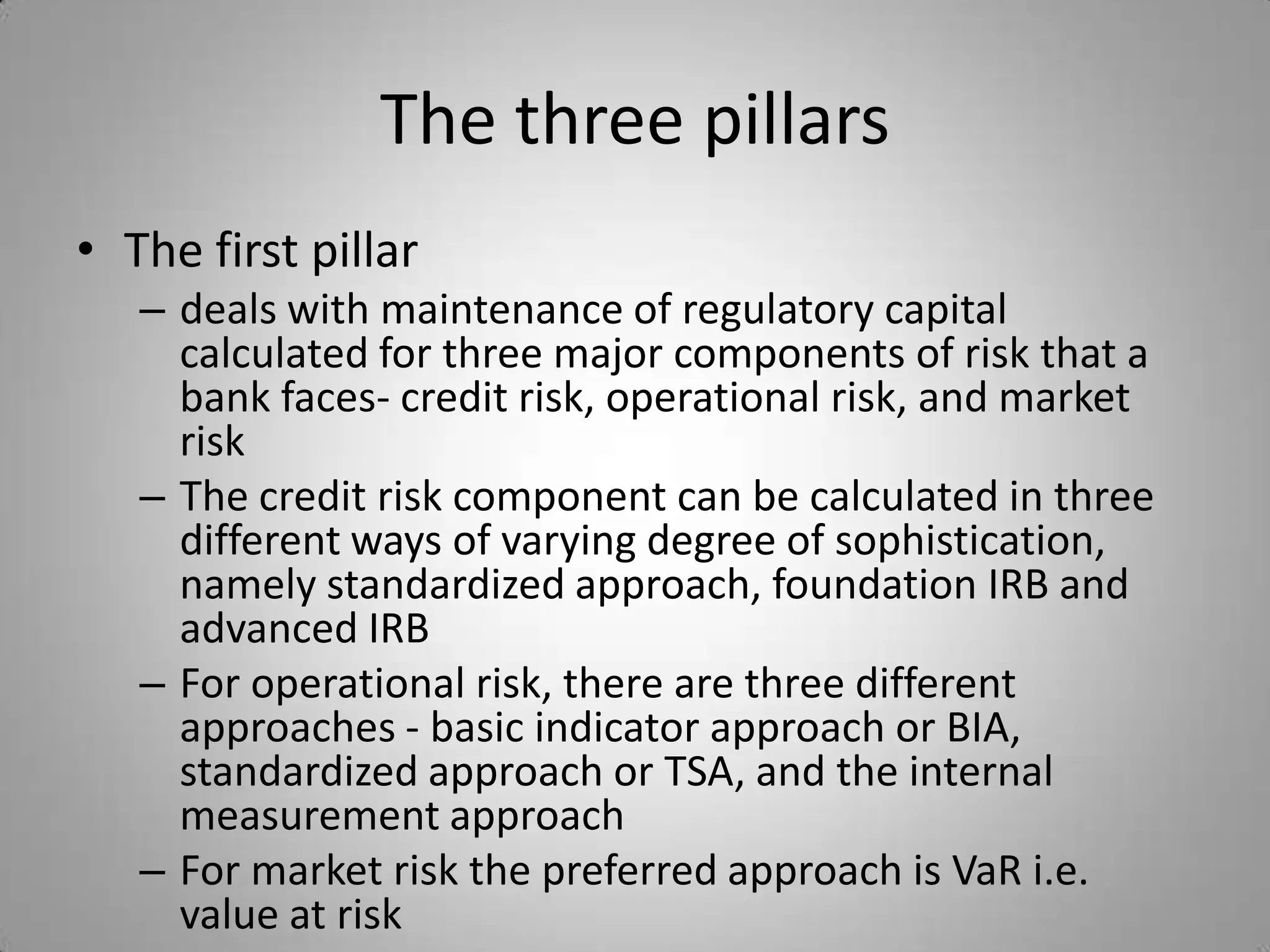 The Three Pillars of the Basel II Accord | PPTX