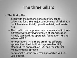 The Three Pillars of the Basel II Accord | PPTX