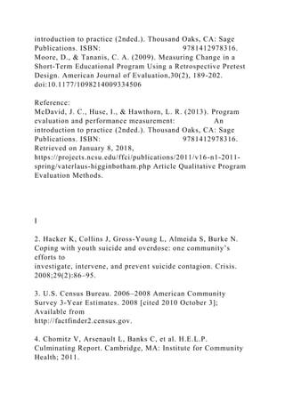 The three qualitative evaluation methods identified by McDavid & H.docx