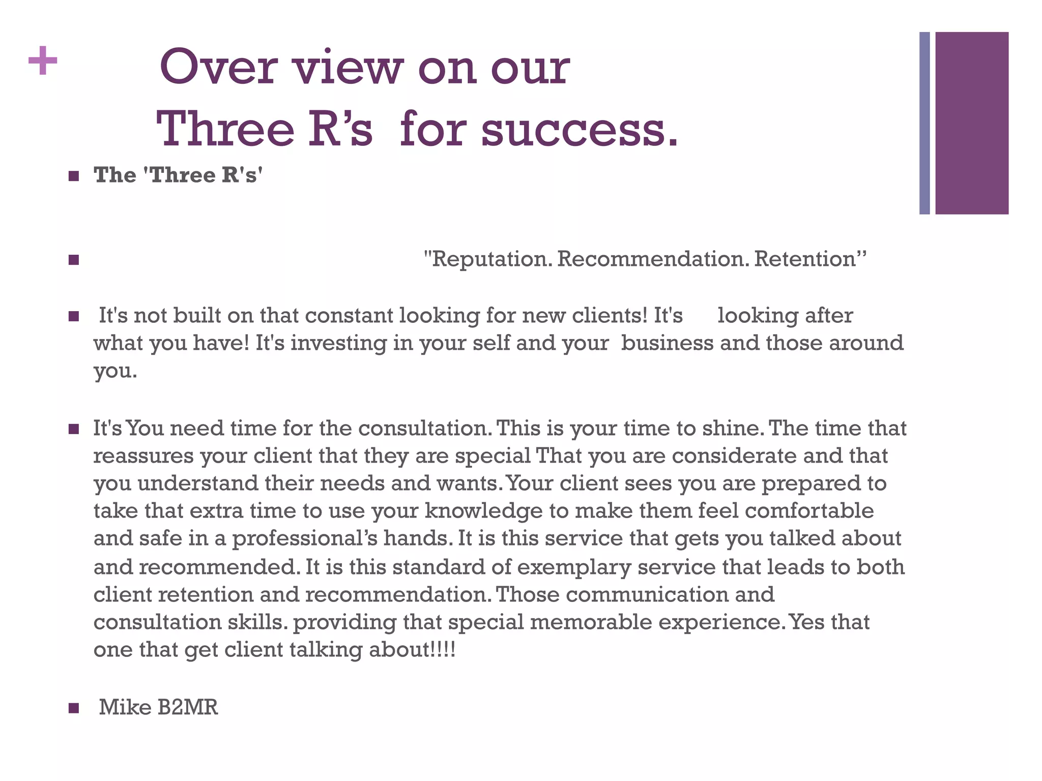 The three rs for success | PPT