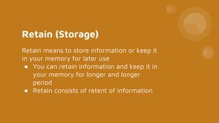 The three rs of memory | PPTX | Data Storage and Warehousing | Computing