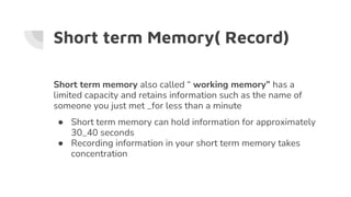 The three rs of memory | PPTX