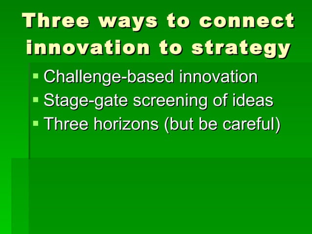 The Three Stages Of Innovation Strategy | PPT