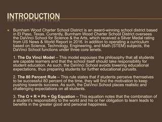 The Three Tenets of the DaVinci School for Science & the Arts | PPT