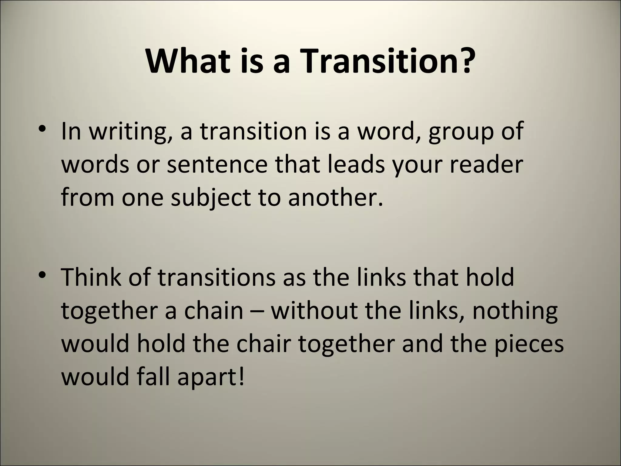The Three Transition Types | PPT