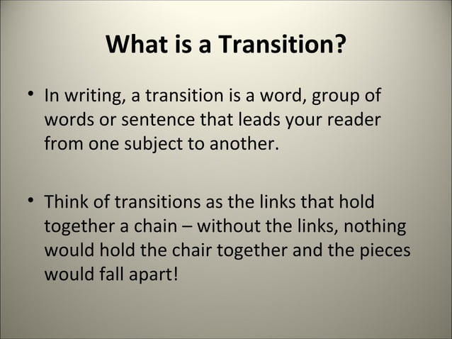 The Three Transition Types | PPT