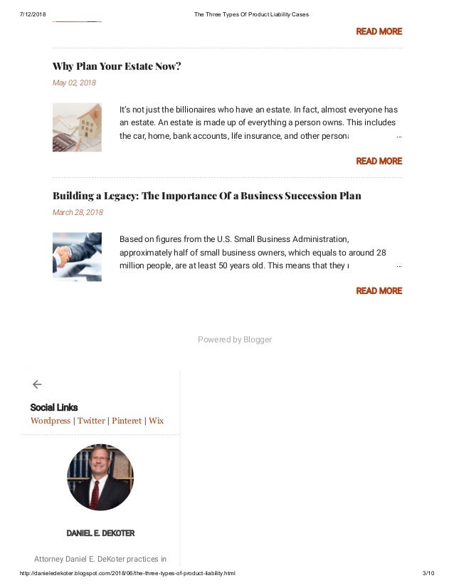 The three types of product liability cases