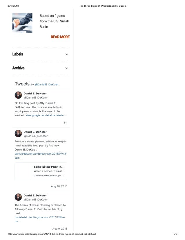 The Three Types Of Product Liability Cases