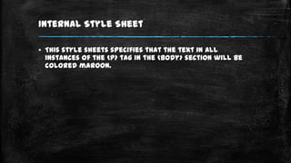 The three types of style sheet lesson two fourth quarter fourth year | PPTX