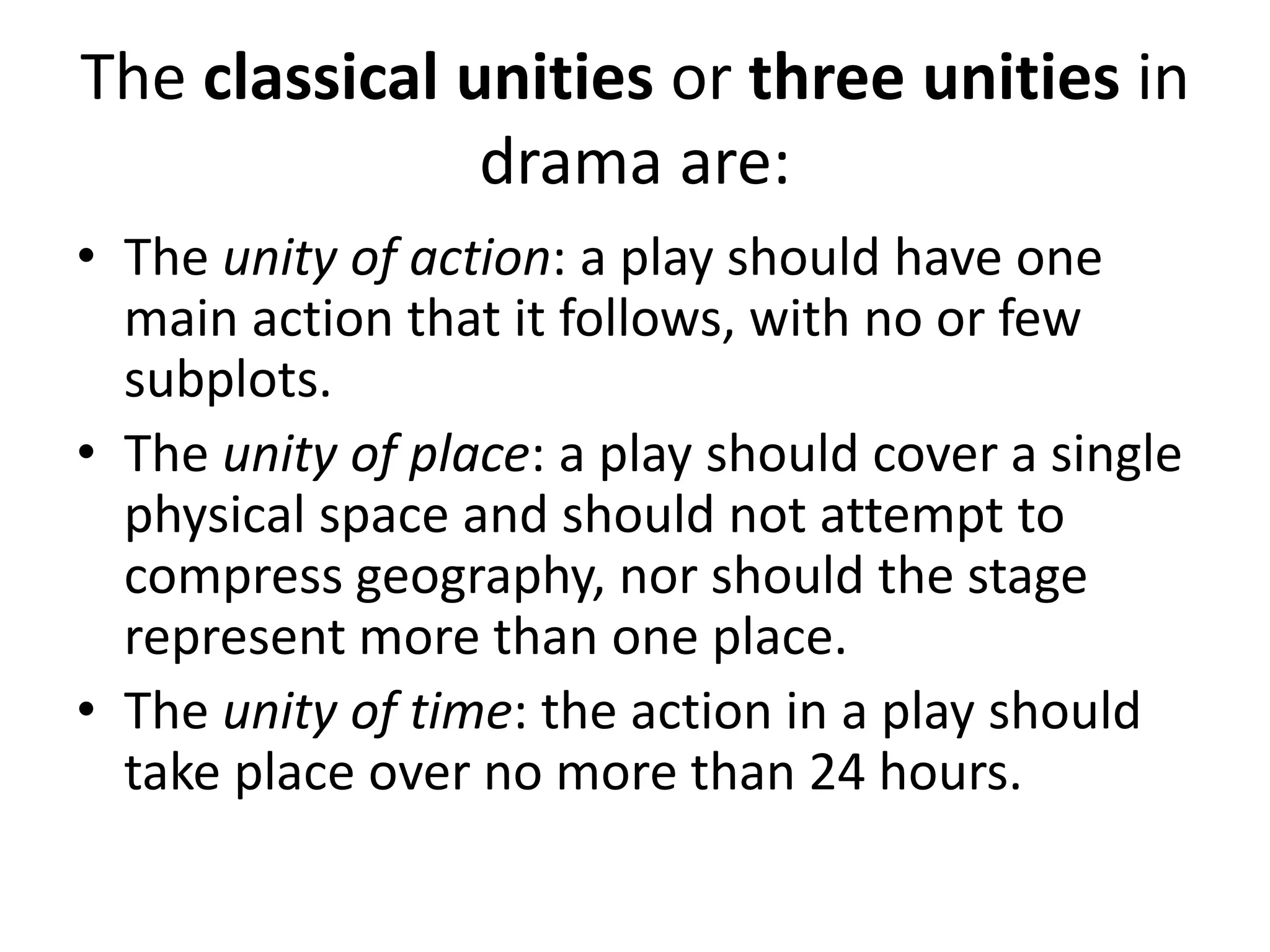 The three unities drama | PDF