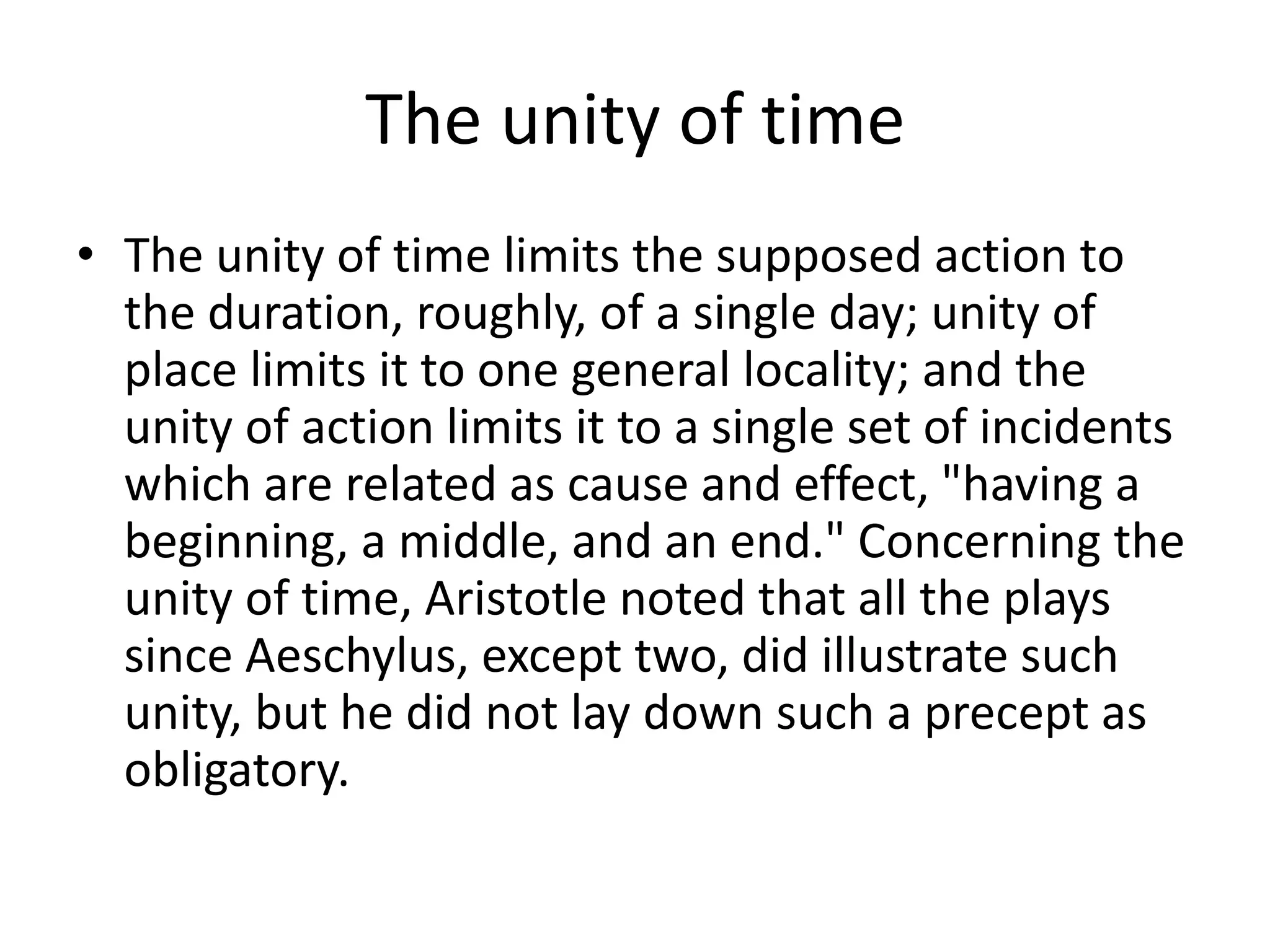 The three unities drama | PDF