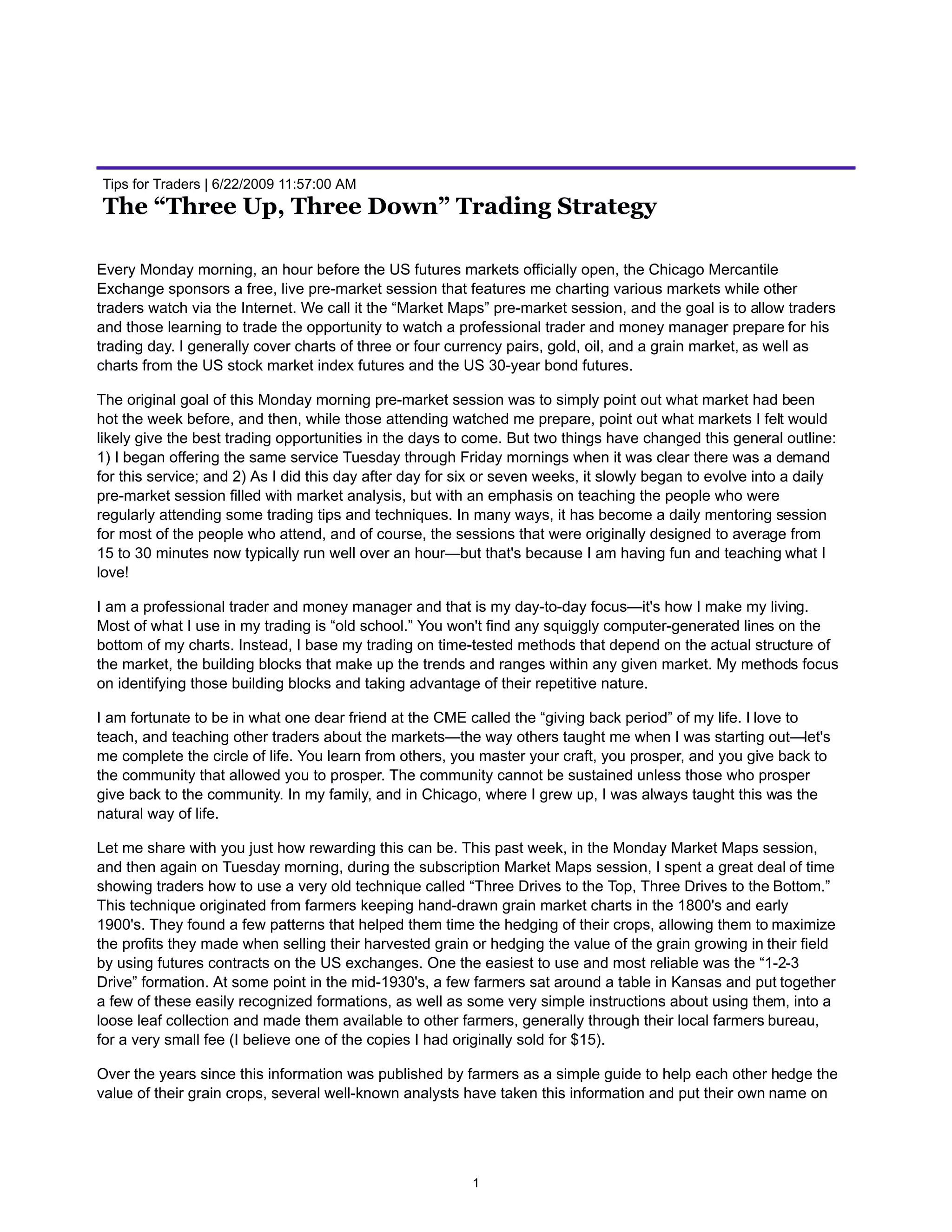 Tim Morge, The three up three down trading strategy | PDF