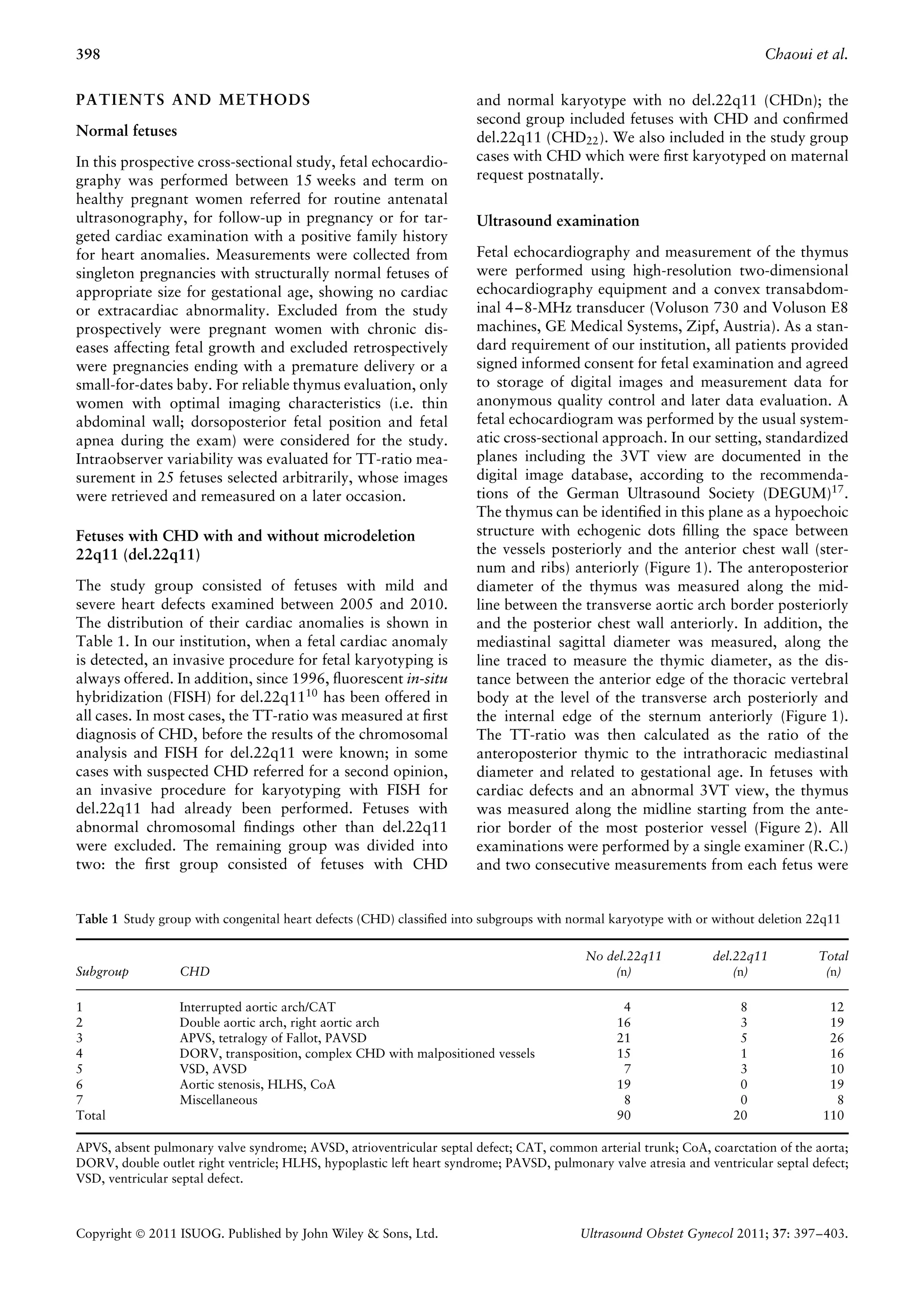 The thymic thoracic ratio in fetal heart defects 22 q 11 | PDF