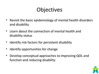 Disability and Mental Health: The Ties that Bind | PPT