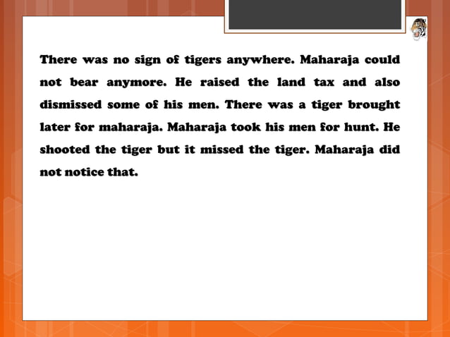 THE TIGER KING (CLASS XII CBSE) | PPT