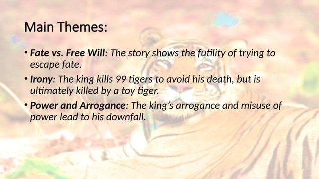 The Tiger King class 12 vistas English PPT | PPTX