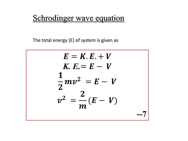 The time independent Schrödinger wave equation | PPTX